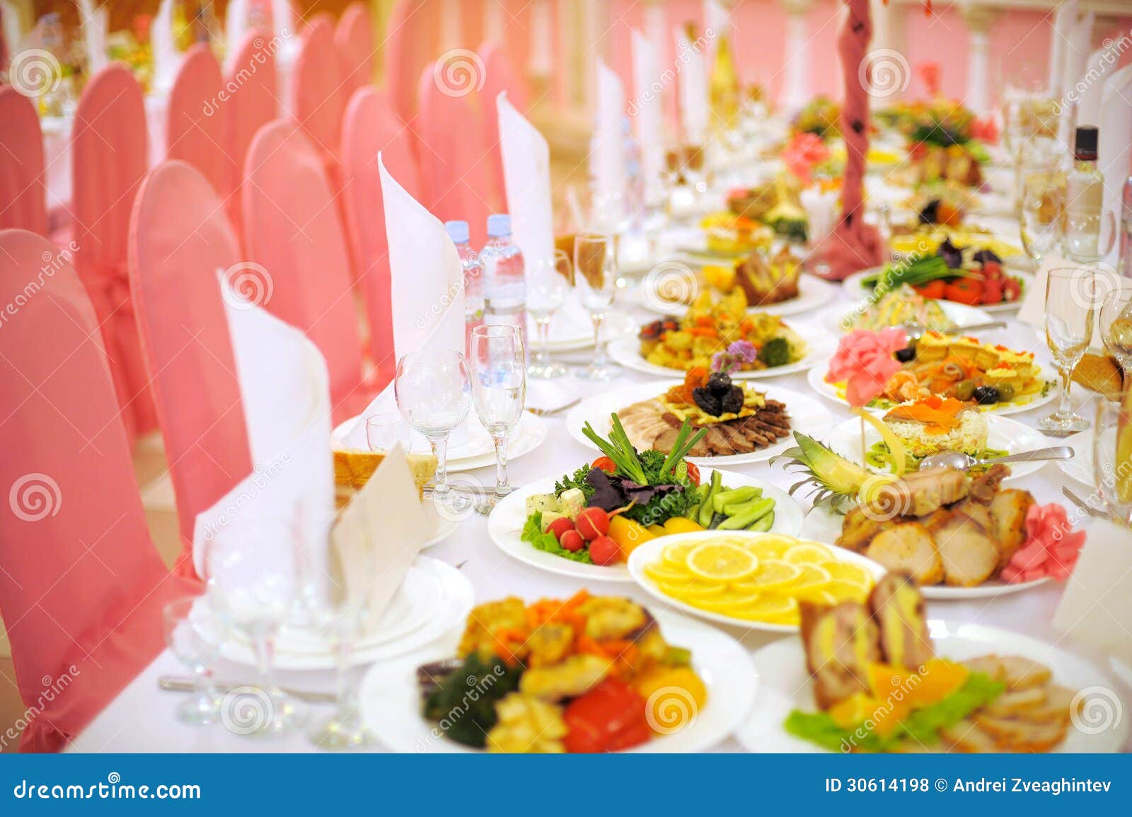 Decorated Food Table stock photo. Image of dining, chair - 30614198
