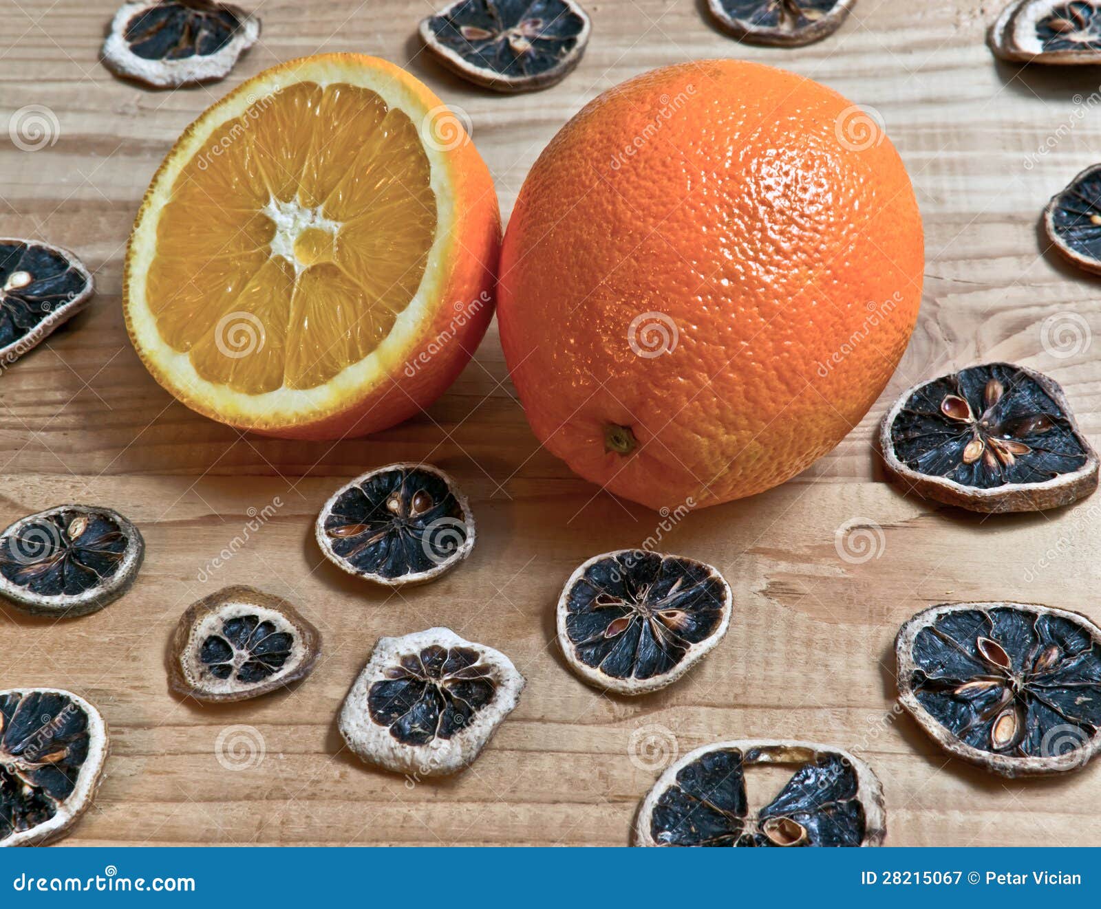 Decorated Fresh Orange Scented Wood Background Stock Image - Image of ...