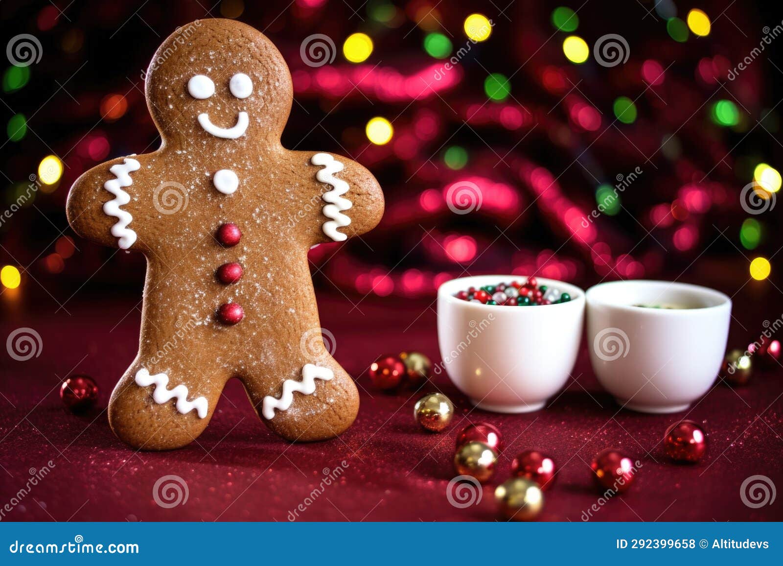 Decorated Gingerbread Man Placed Next To Plain Gingerbread Man Stock ...