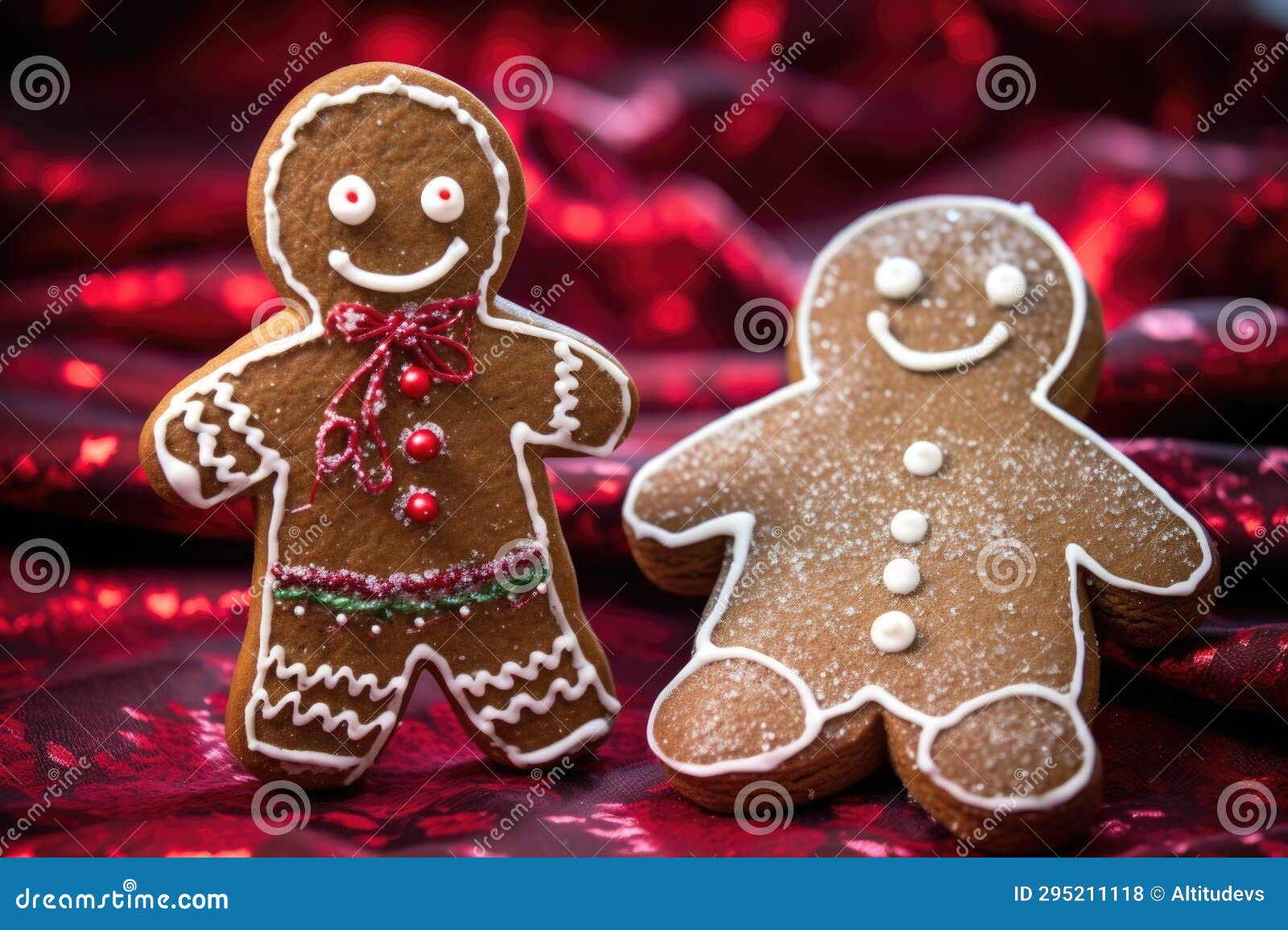Decorated Gingerbread Man Placed Next To Plain Gingerbread Man Stock ...