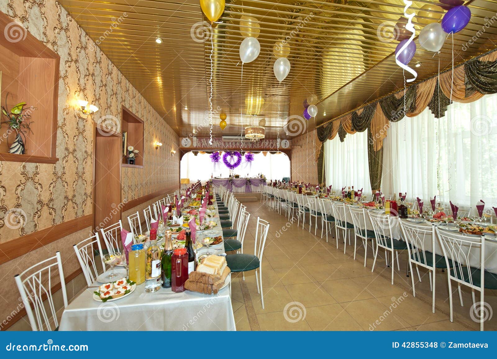 The decorated hall. stock photo. Image of holiday, helium - 42855348