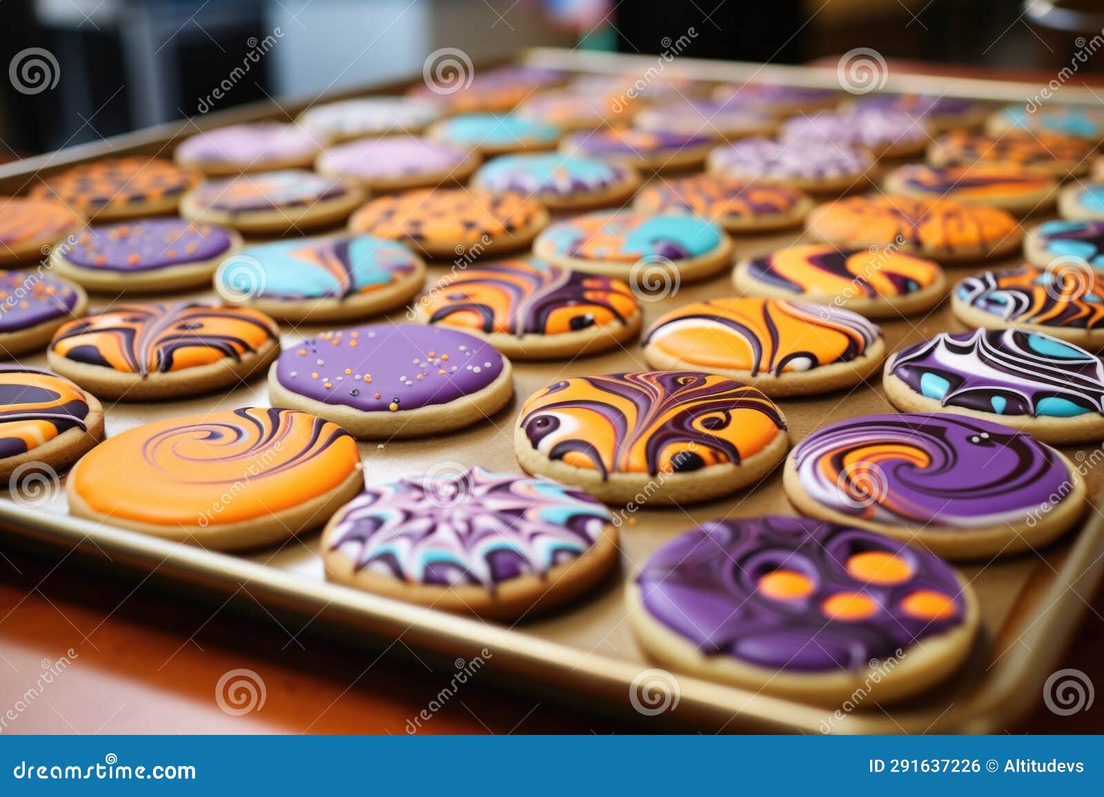 Decorated Halloween Cookies Ready for a Baking Contest Stock Photo ...