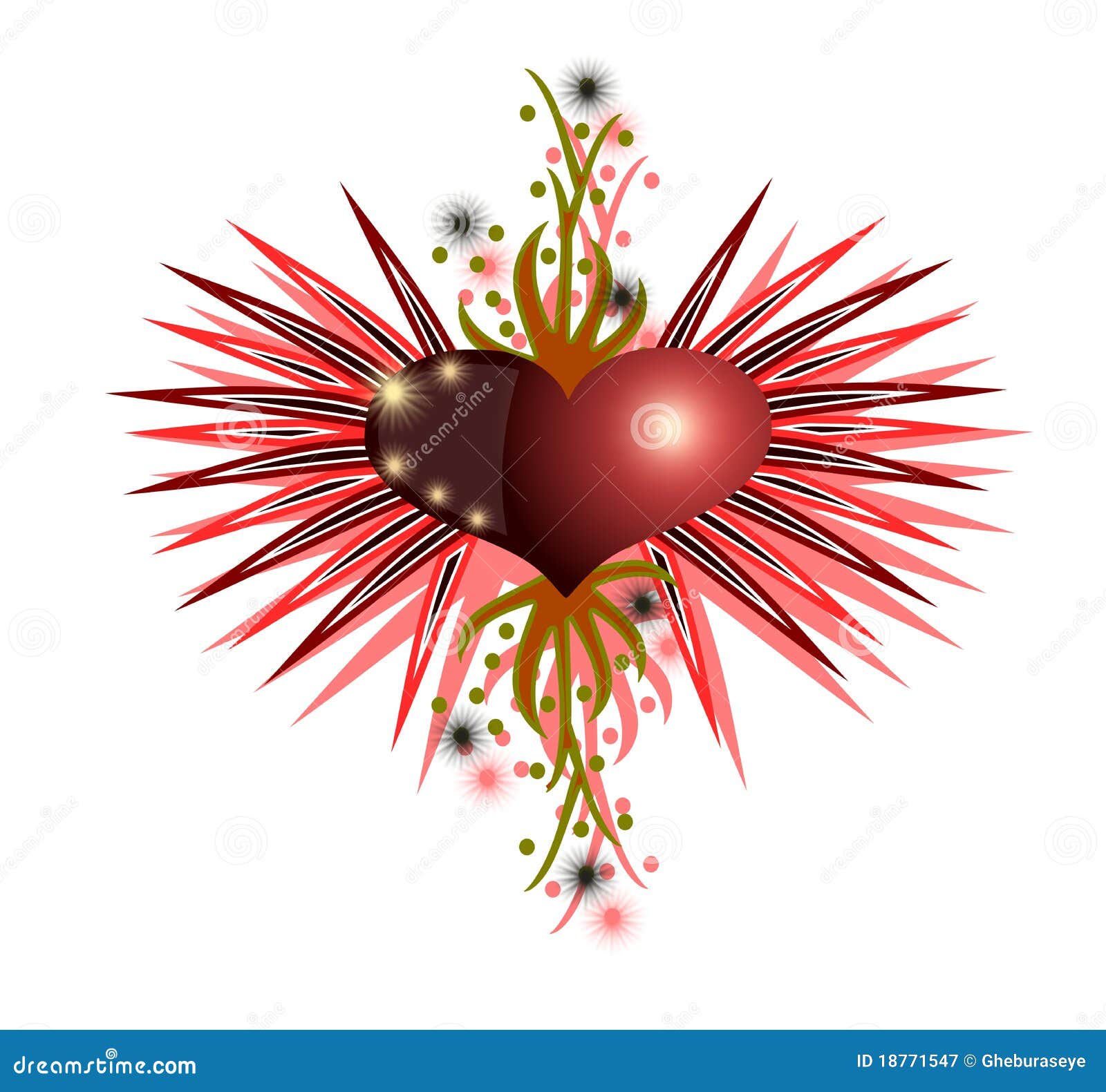 Decorated heart stock illustration. Illustration of abstract - 18771547
