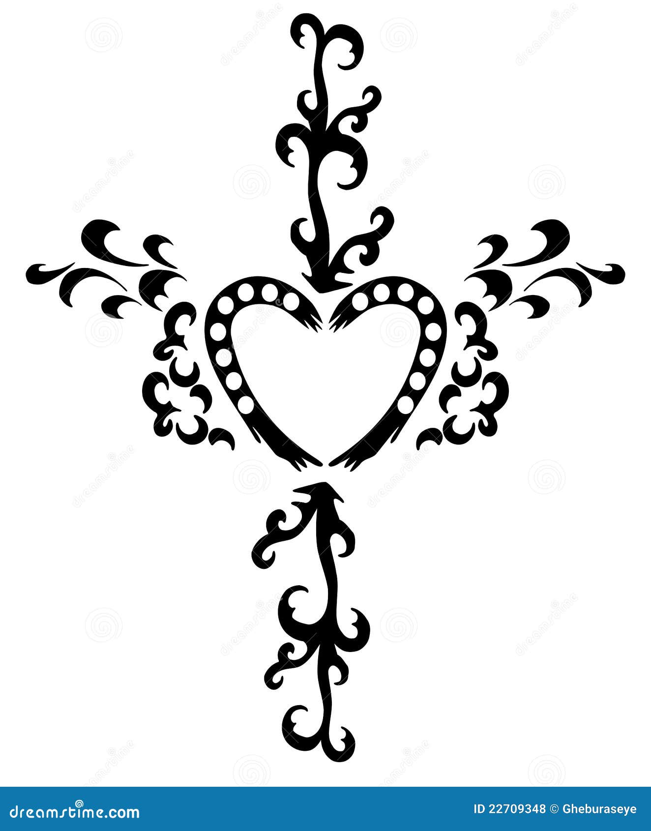 Decorated heart stock vector. Illustration of decor, celebration - 22709348