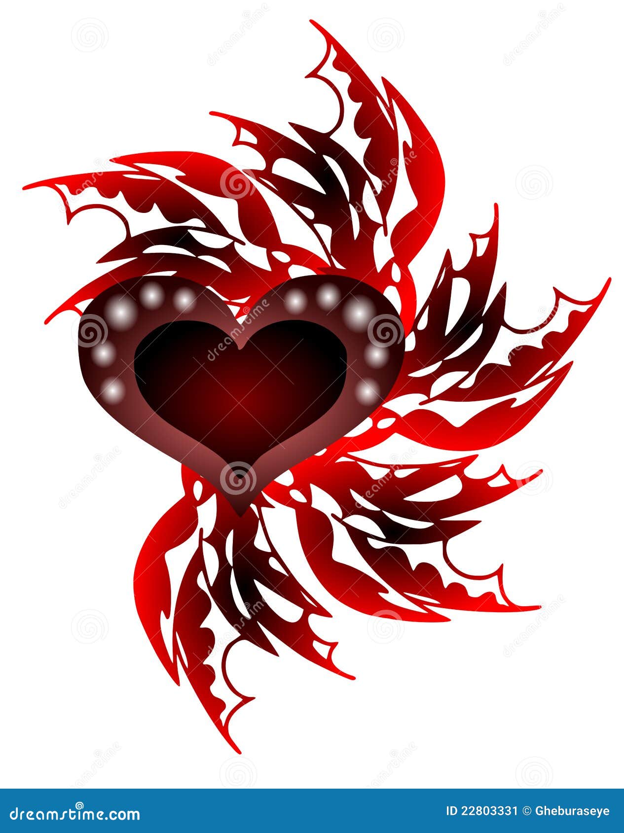 Decorated heart stock illustration. Illustration of beautiful - 22803331