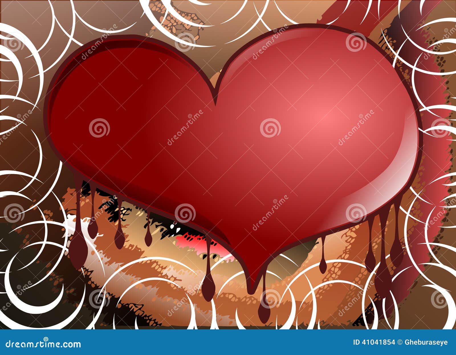 Decorated Heart on Abstract Background Stock Illustration ...