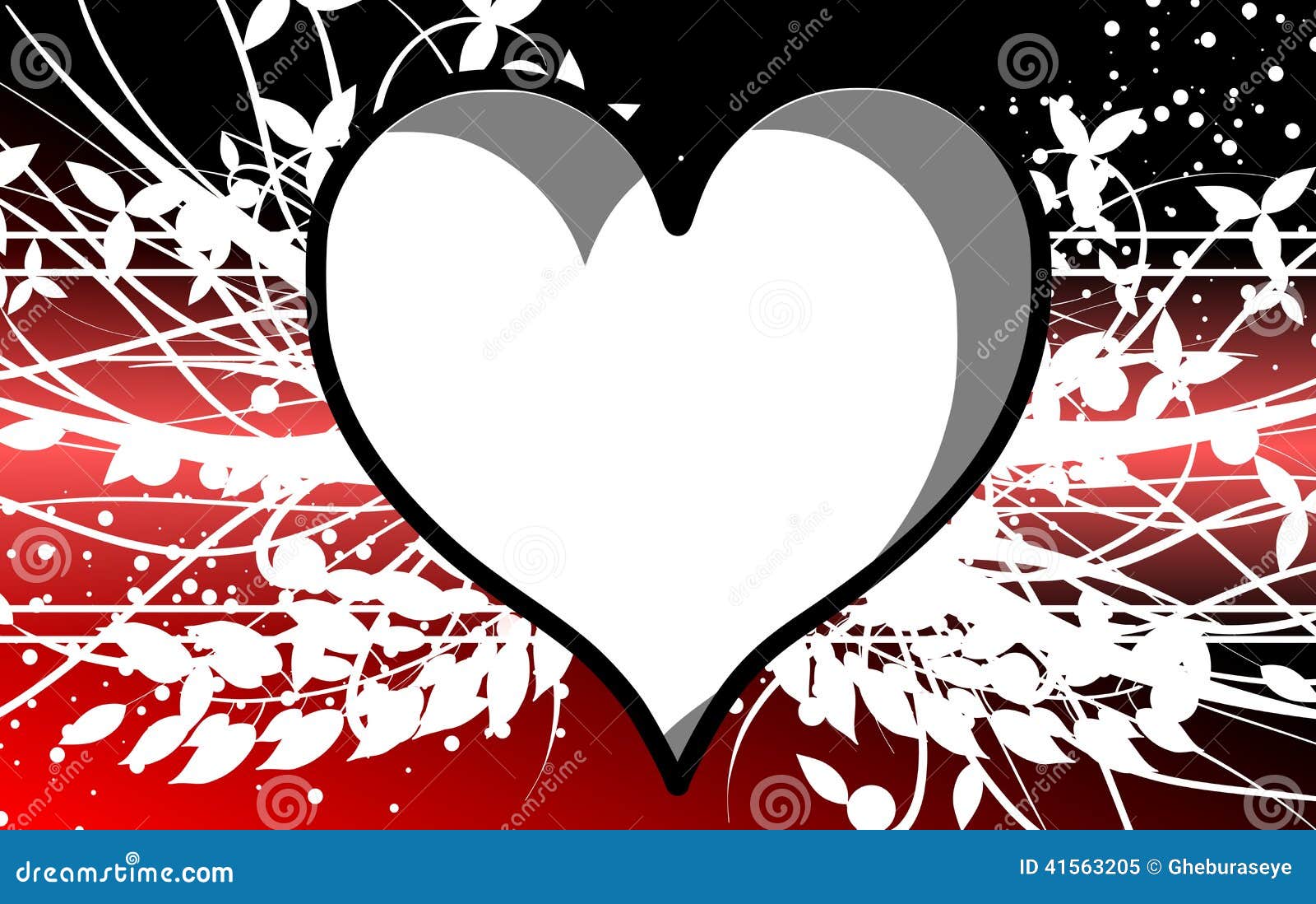 Decorated Heart on Abstract Background Stock Illustration ...