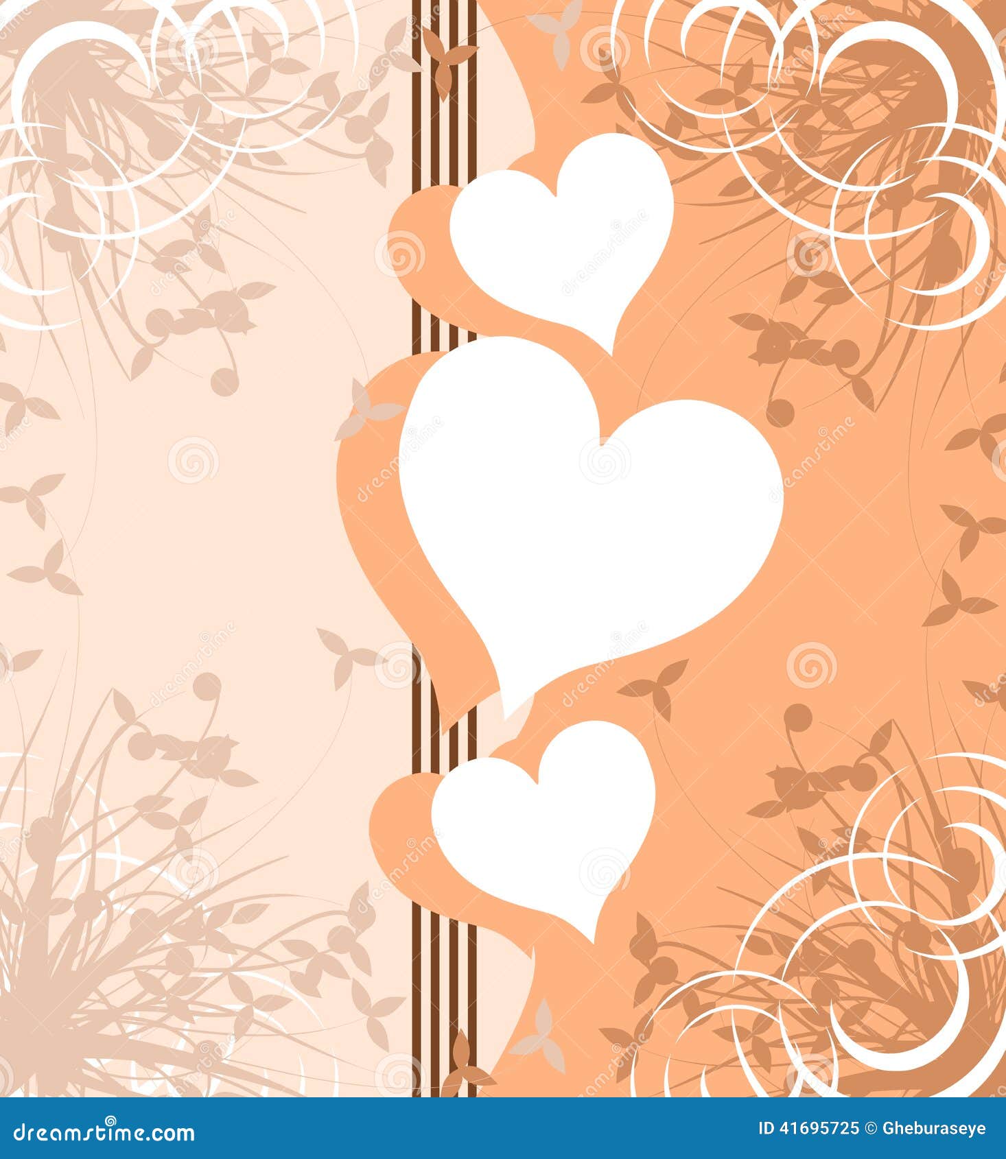 Decorated Heart on Abstract Background Stock Illustration ...