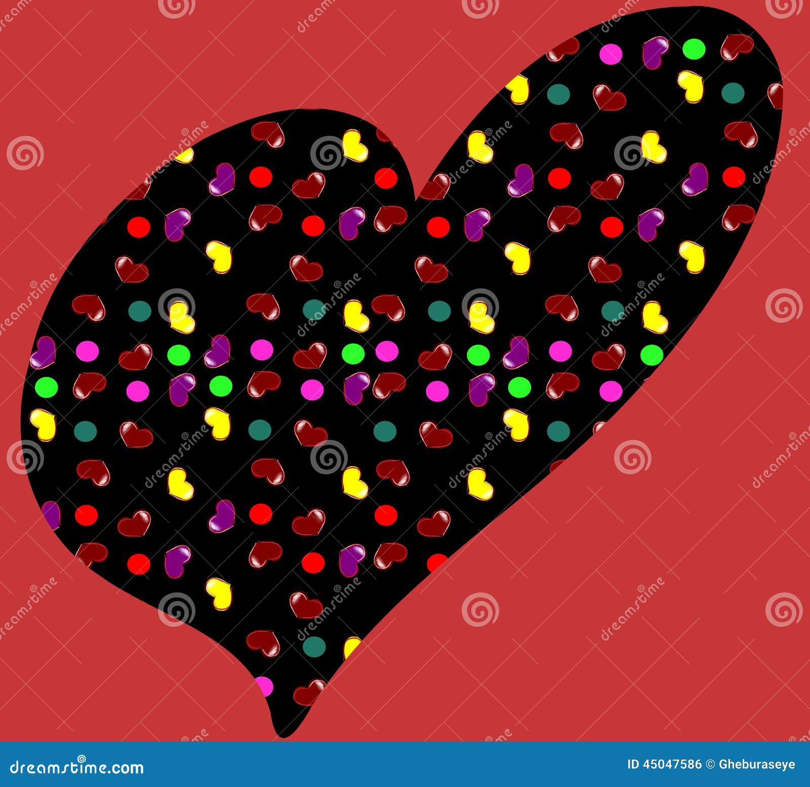 Decorated Heart on Abstract Background Stock Illustration ...