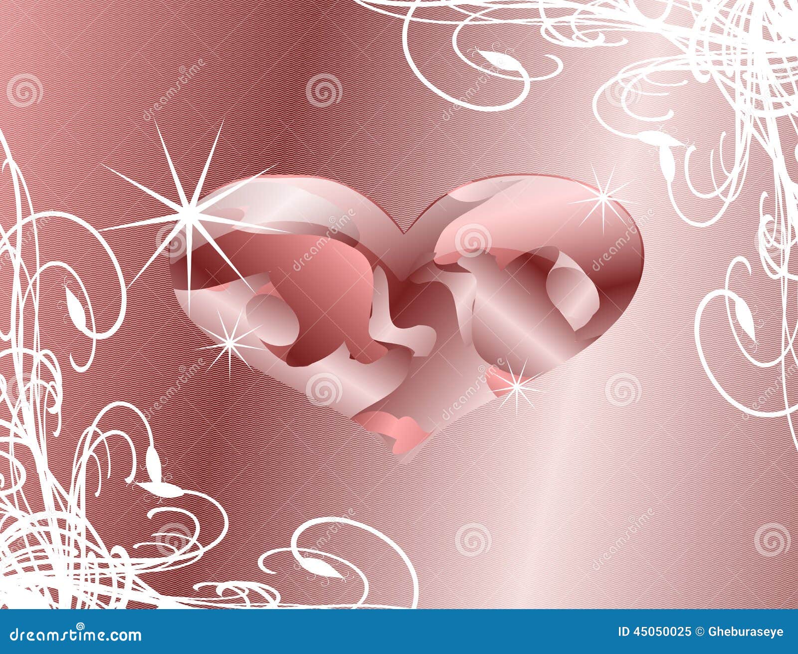 Decorated Heart on Abstract Background Stock Illustration ...
