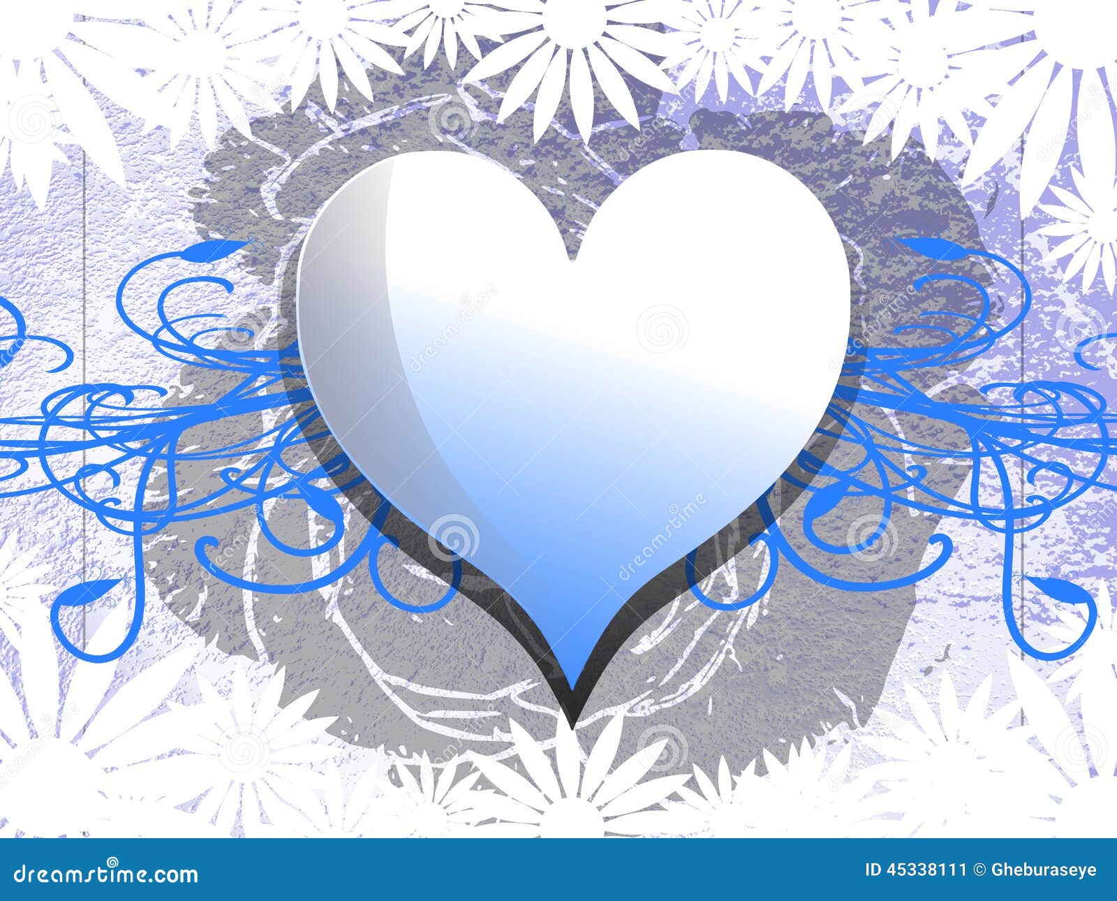 Decorated Heart on Abstract Background Stock Illustration ...