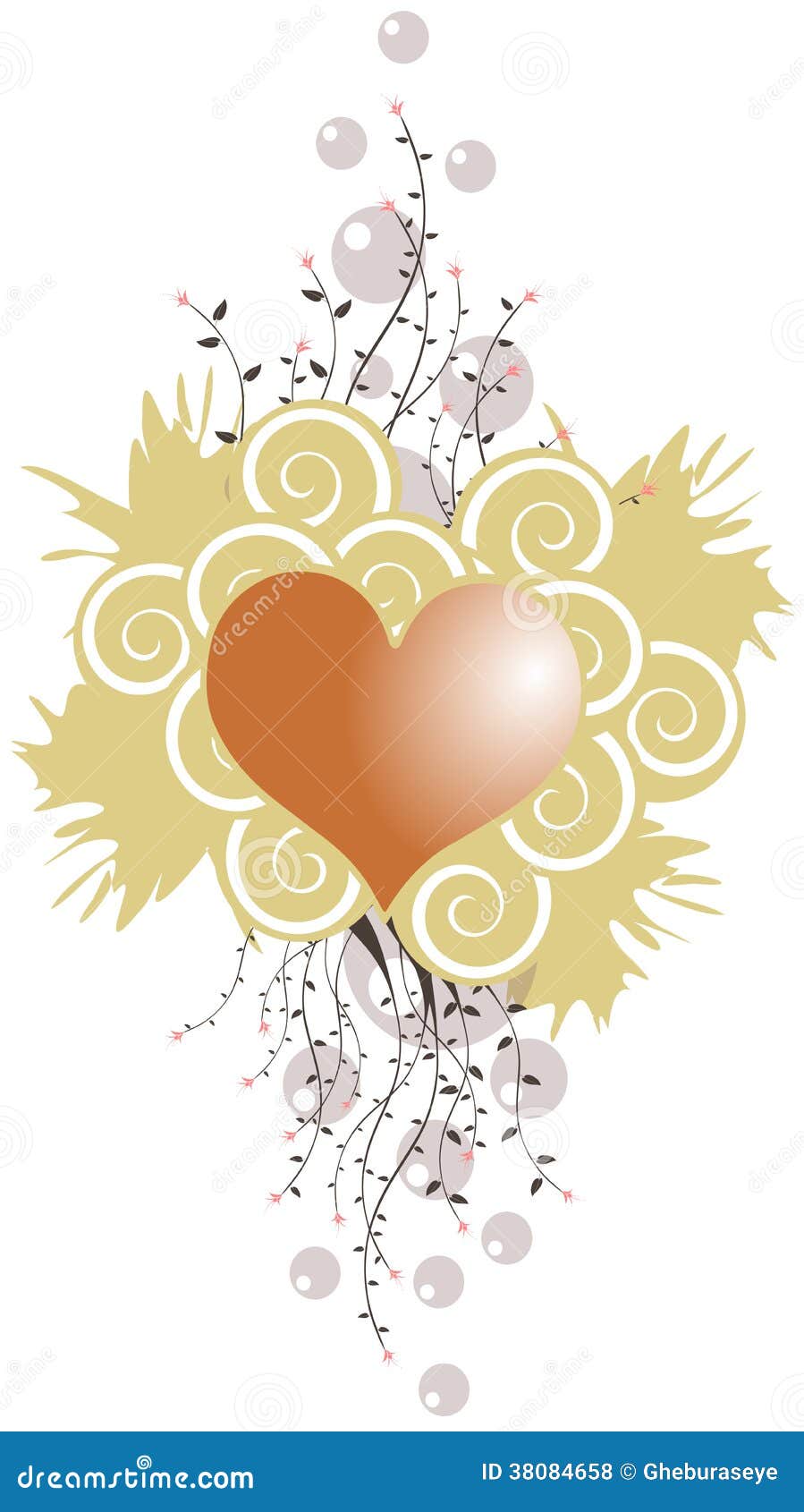 Colorful Decorated Heart Isolated Stock Illustration - Illustration of ...