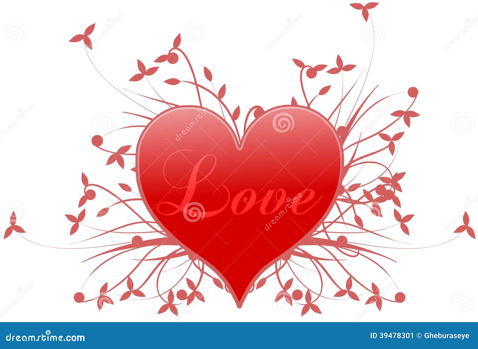 Decorated Heart with Floral Decoration Isolated Stock Image ...