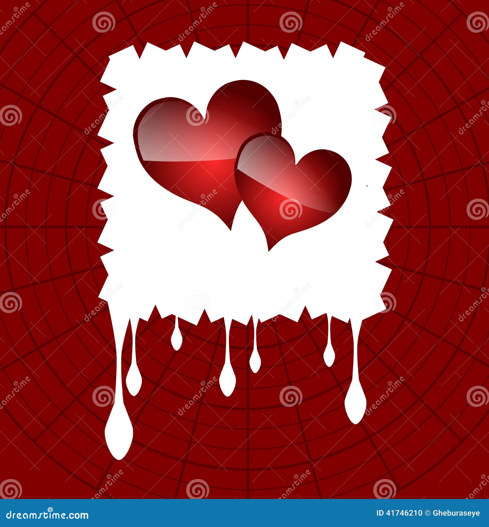 Decorated Hearts on Abstract Background Stock Illustration ...