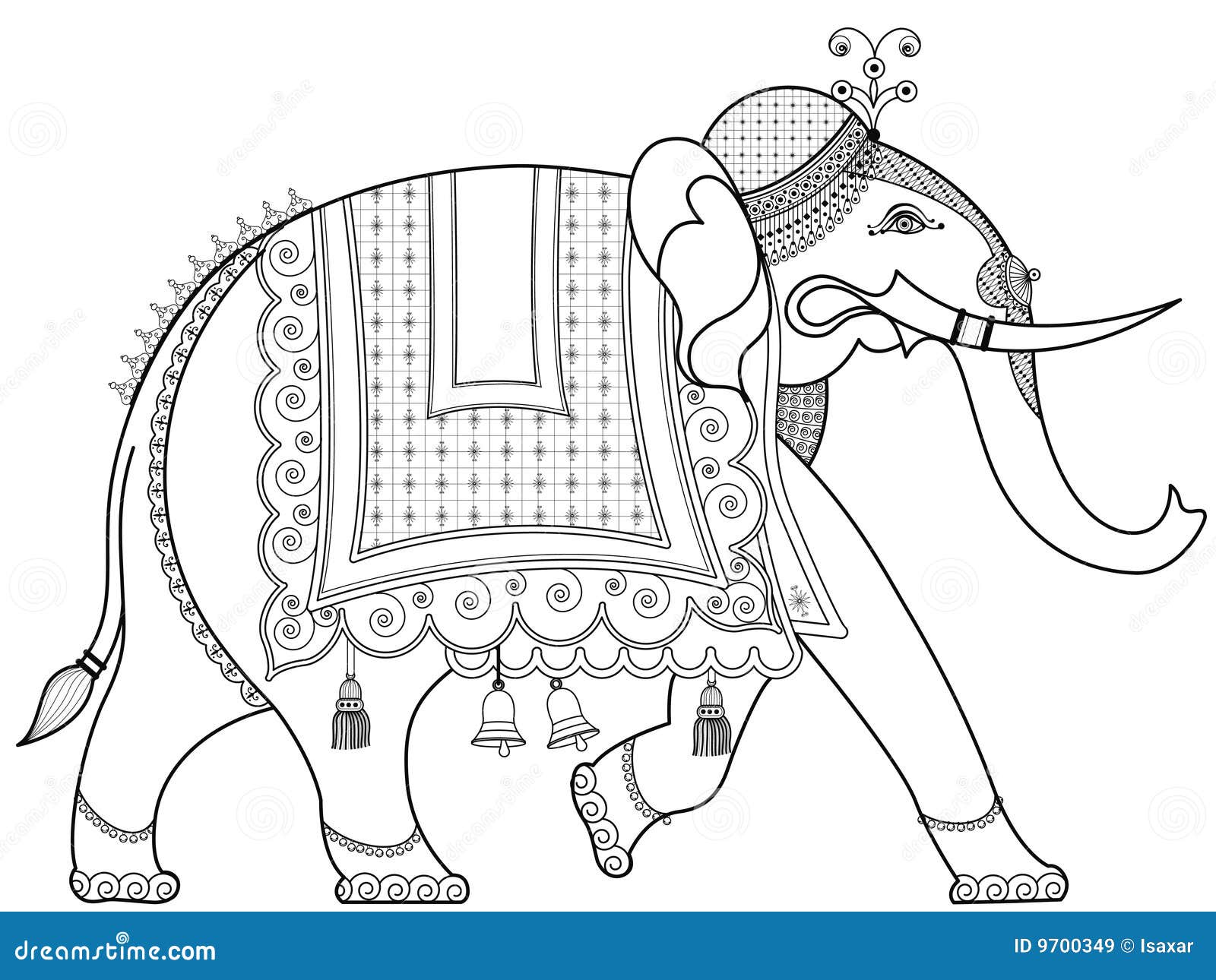 Decorated Indian elephant stock vector. Illustration of cultural - 9700349
