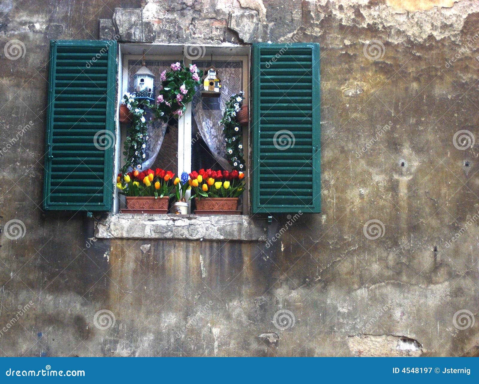 Decorated Italian Window stock image. Image of stucco - 4548197