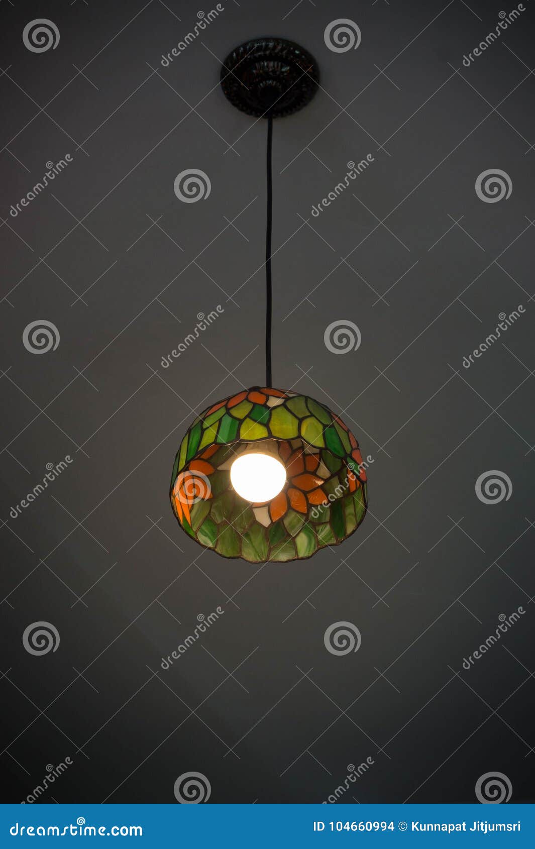 Decorated Lamps Ceiling Light Stock Photo - Image of bright, electric ...