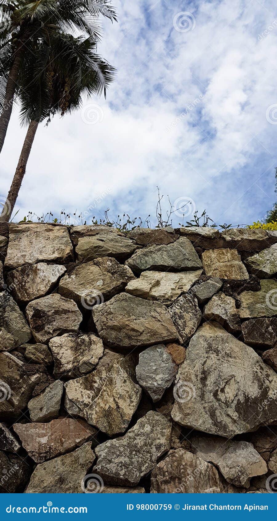 Decorated of Large and Small Size of Stone Wall Stock Image - Image of ...