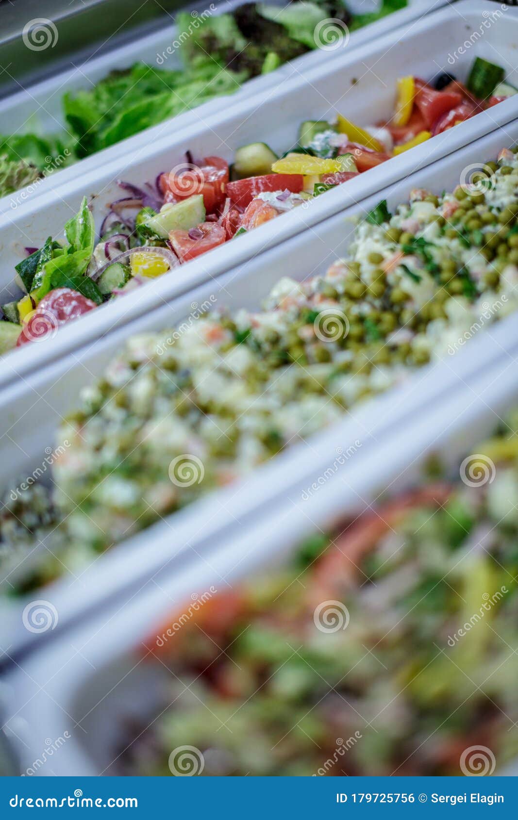 Layout the Salad on the Buffet of the Hotel Stock Photo - Image of ...