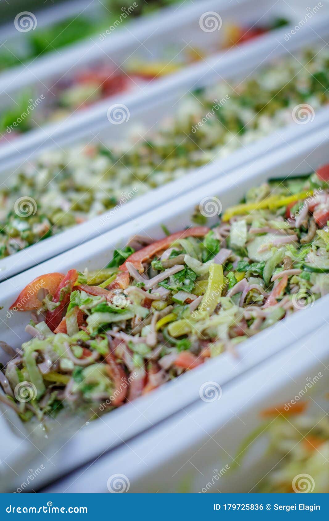 Layout the Salad on the Buffet Stock Photo - Image of closeup, food ...