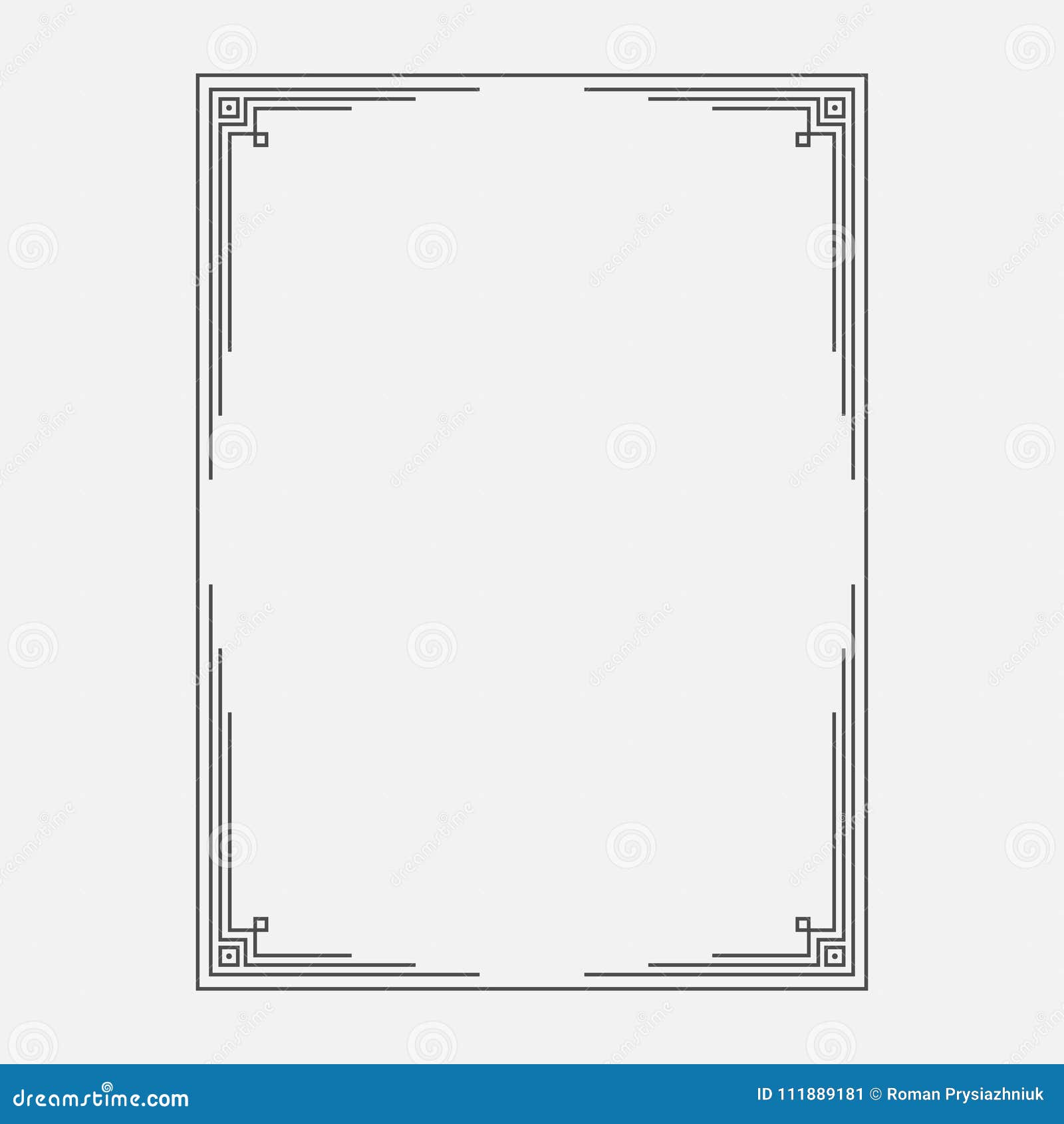 Decorated Line Frame. Ornamental Simple Frame Template. Vector. Stock ...