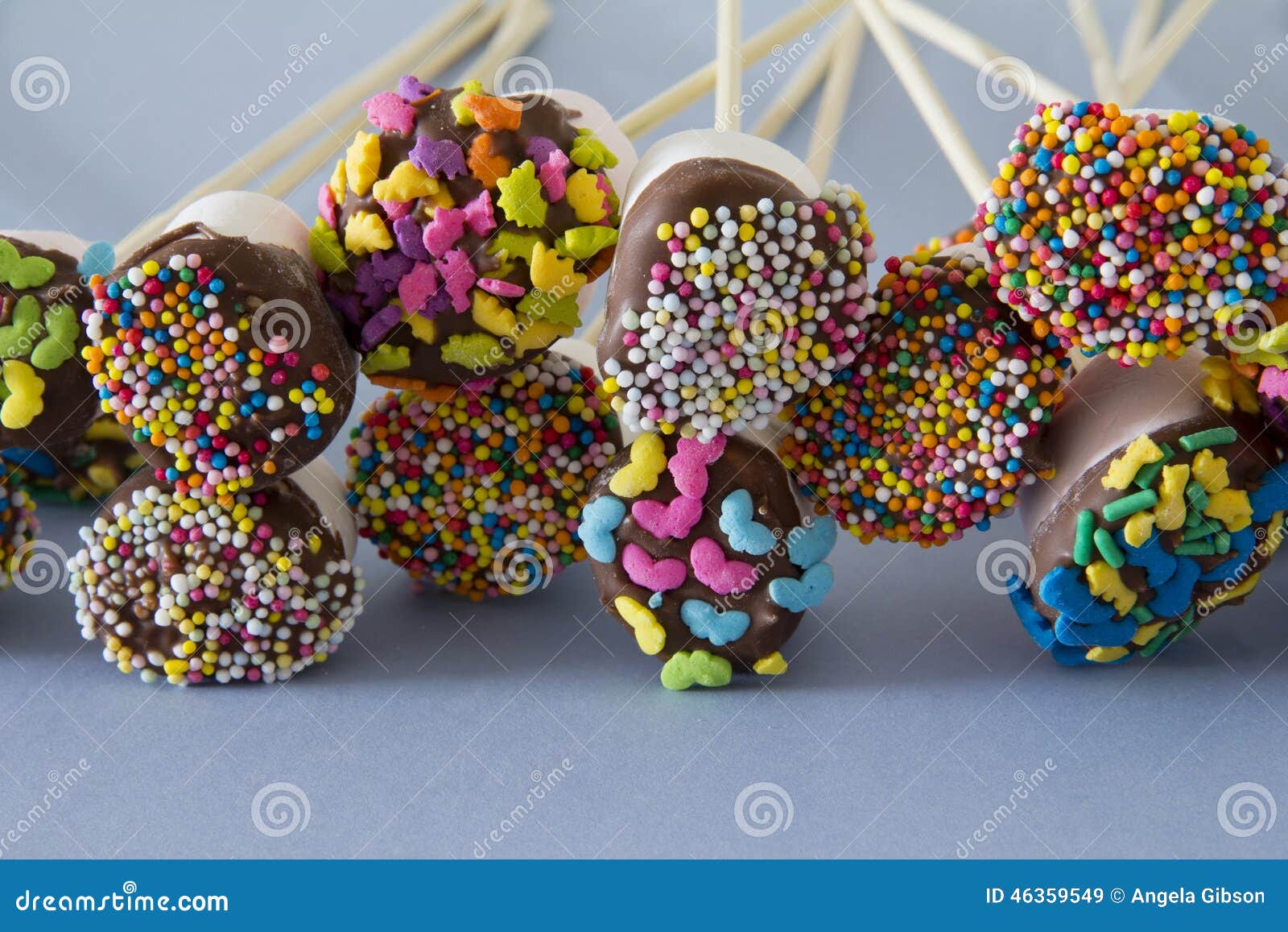 Decorated Marshmallows on Table Stock Image - Image of colorful, dipped ...