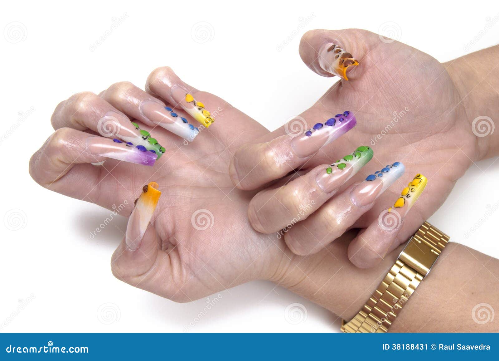 Decorated nails stock image. Image of decoration, yellow - 38188431