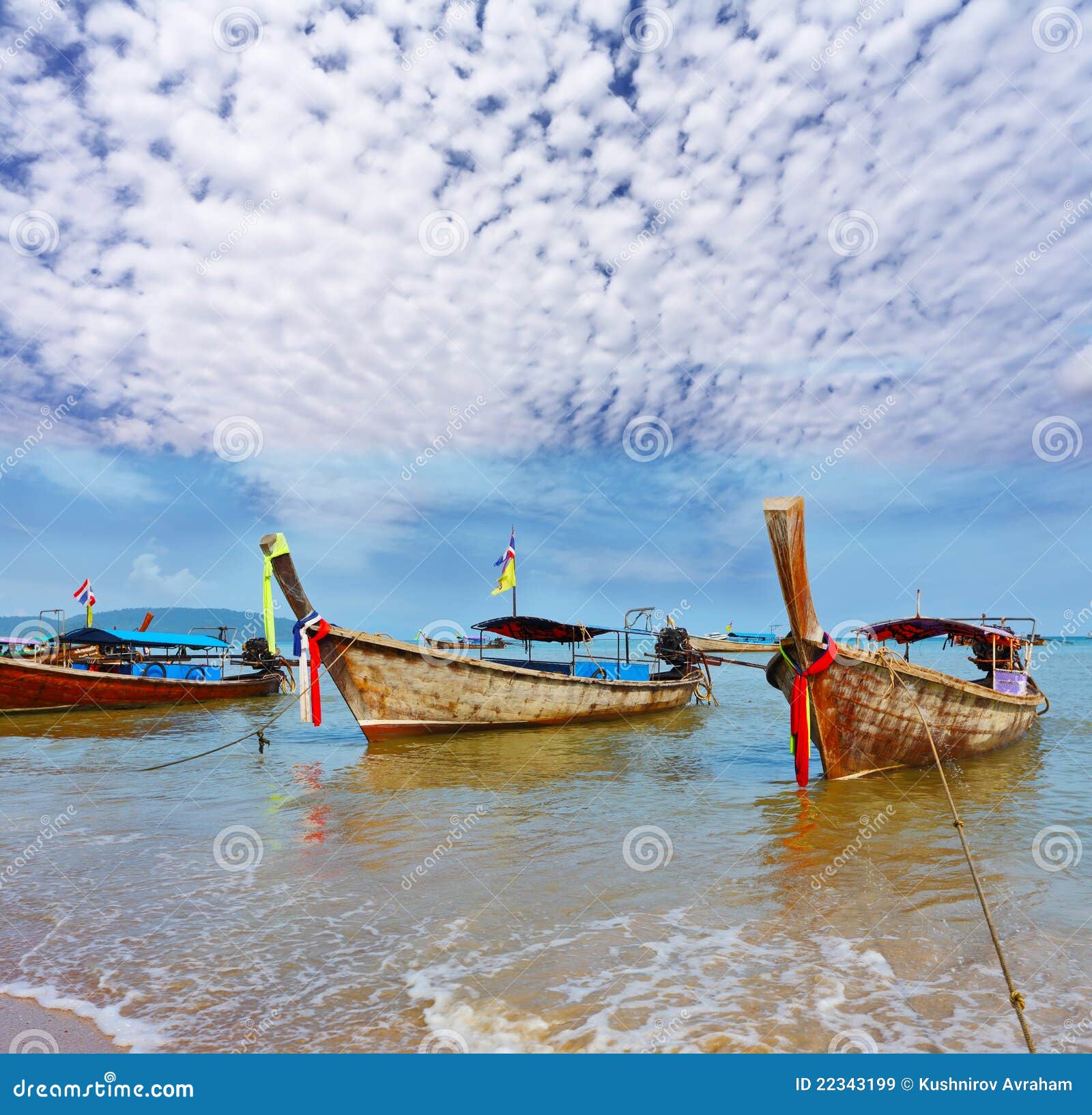 A Decorated Native Boats Longtail Stock Image - Image of boats, tourist ...
