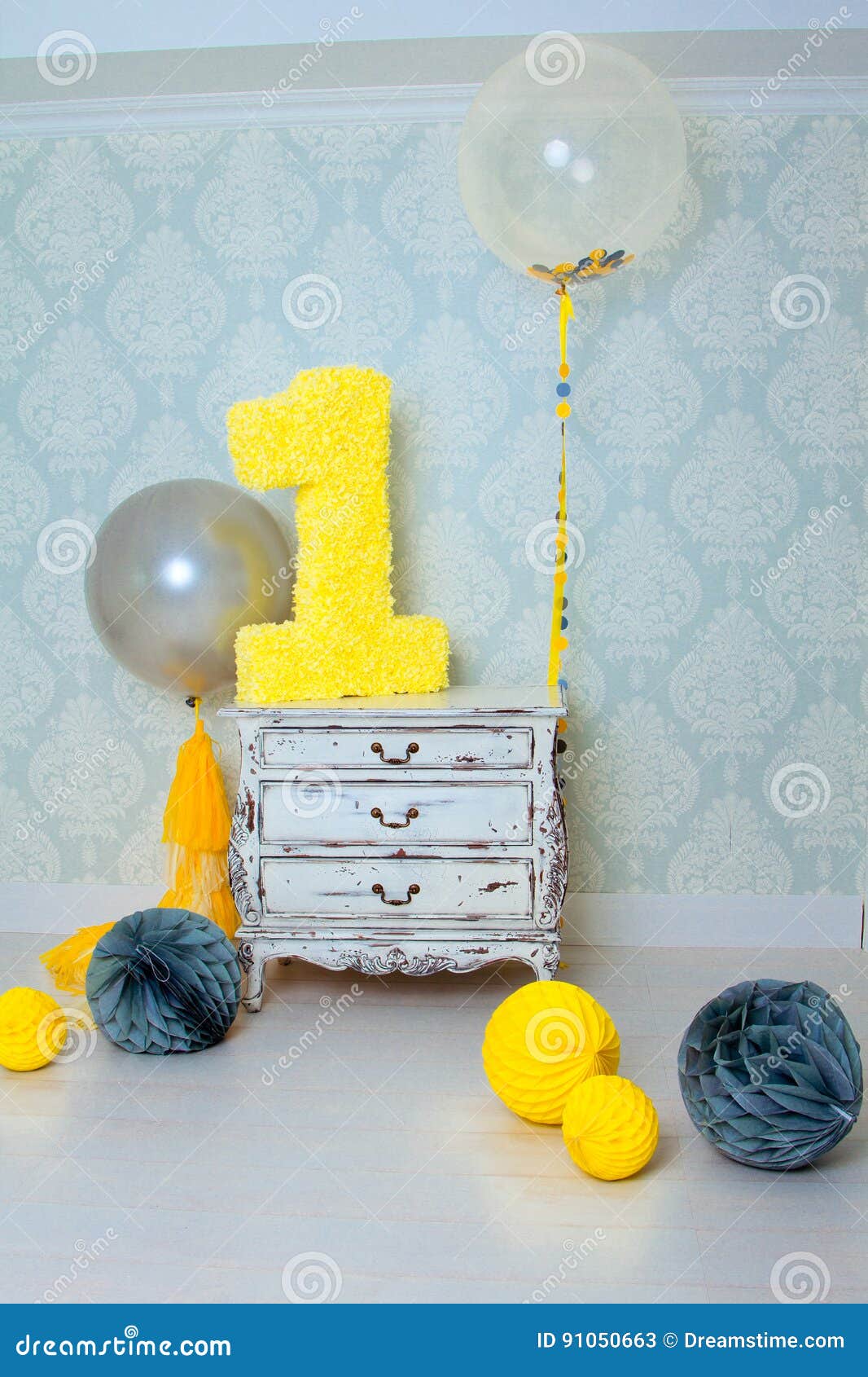 Decorated Number 1 for a Birthday. Stock Image - Image of emotions ...