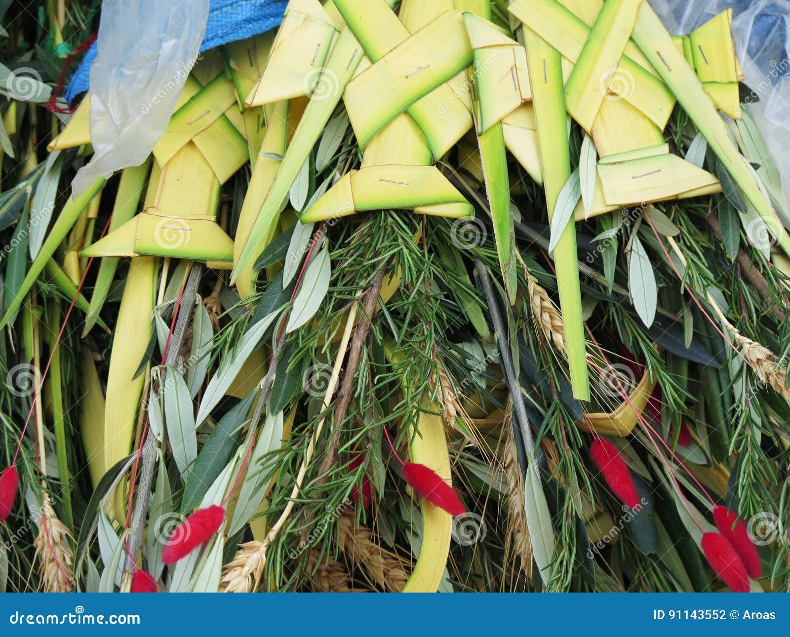 Decorated Palm Typical on Palm Sunday Stock Photo - Image of religion ...