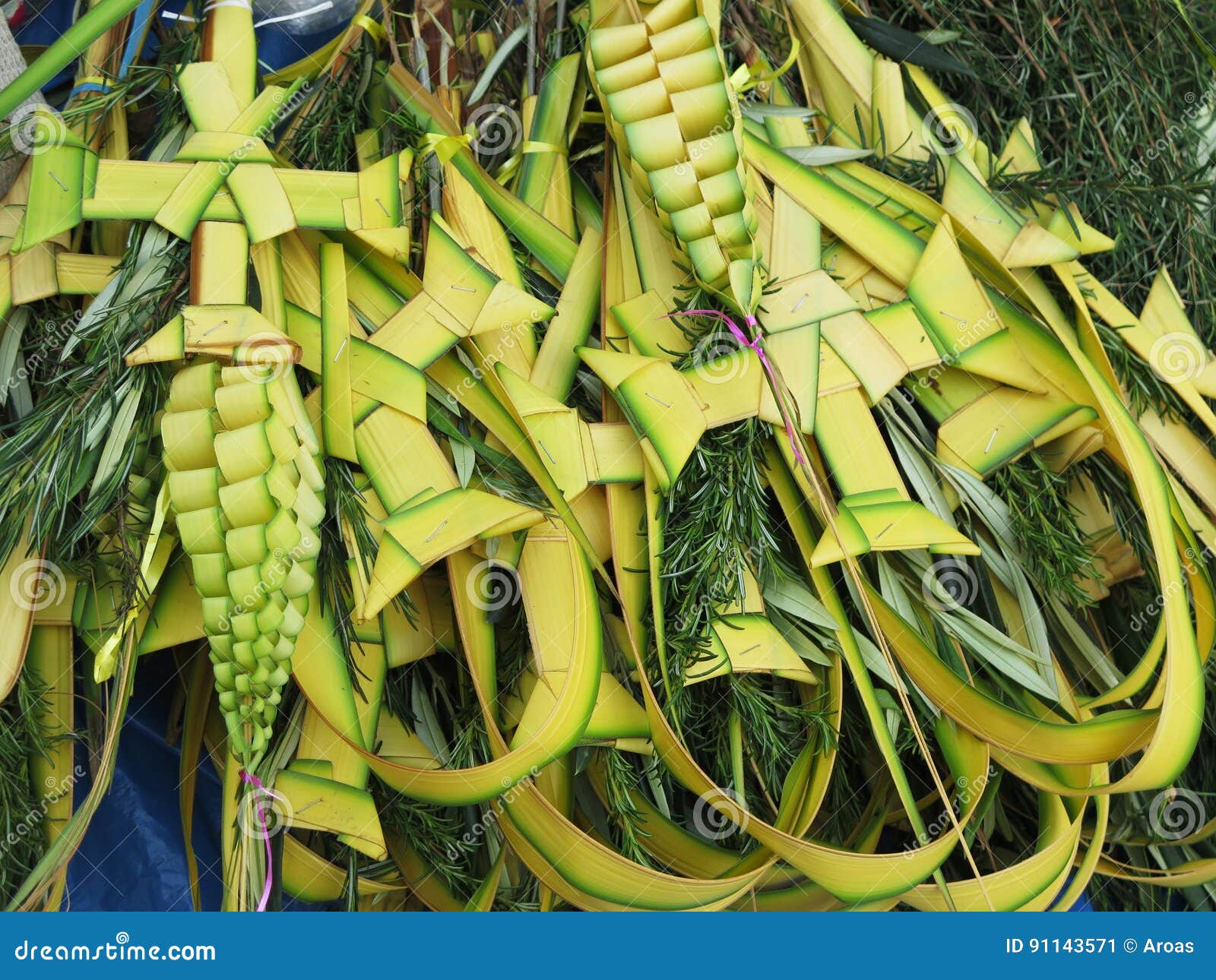 Decorated Palm Typical on Palm Sunday Stock Image - Image of blessed ...