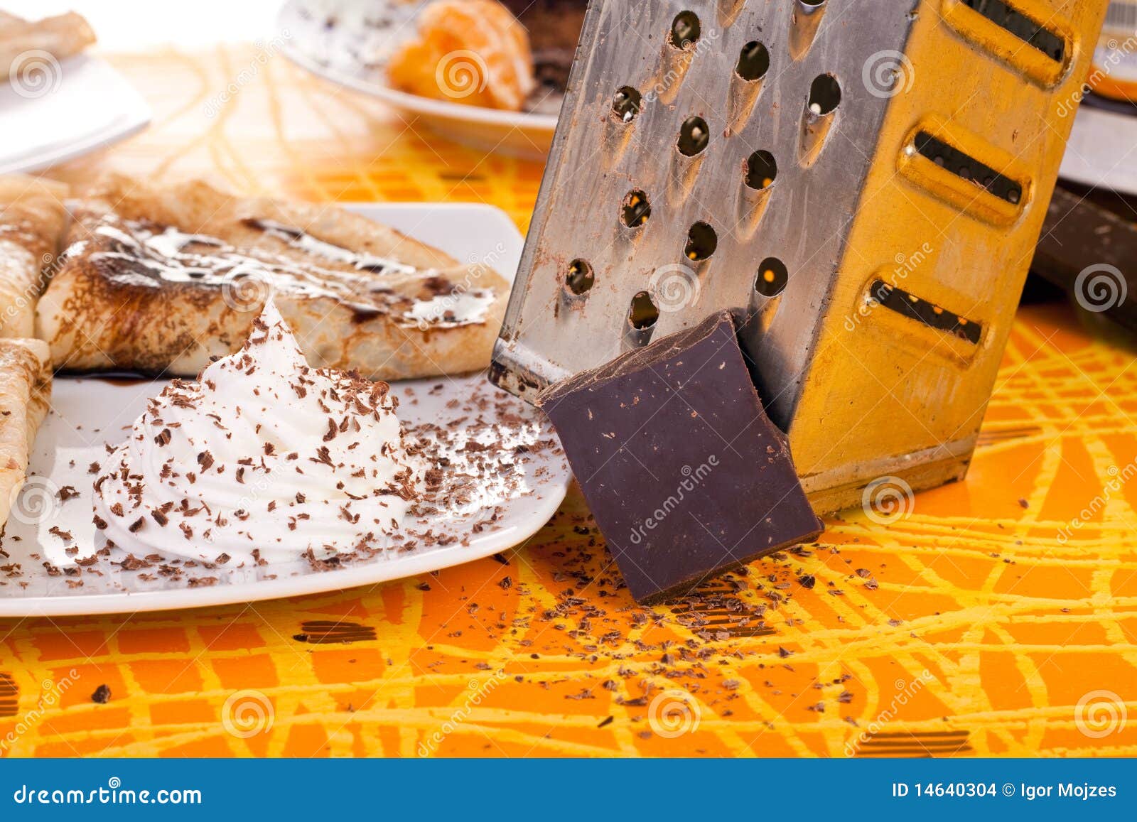 Decorated pancakes stock photo. Image of grate, colorful - 14640304