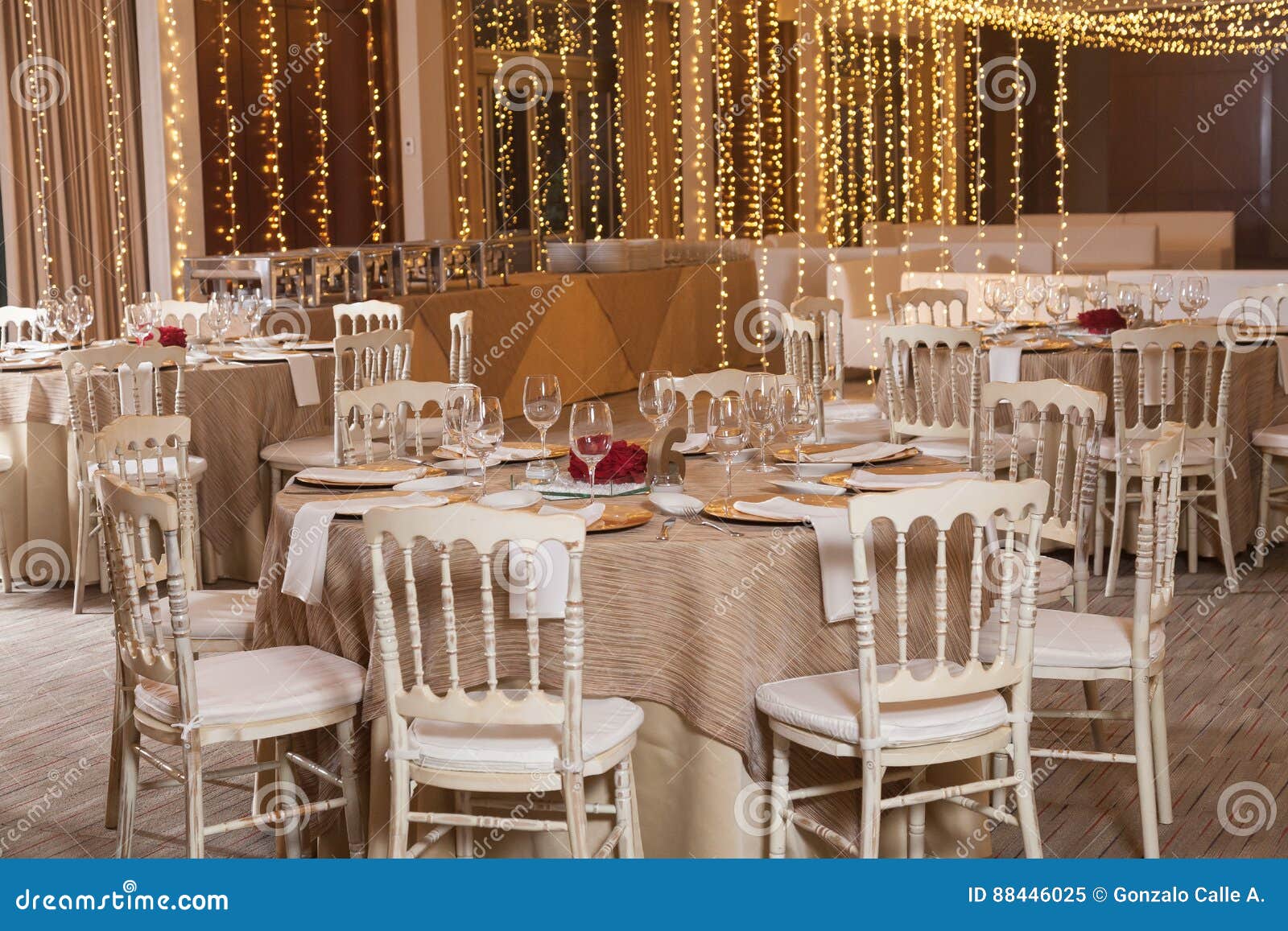 Decorated Party Hall for the Reception Stock Image - Image of ...