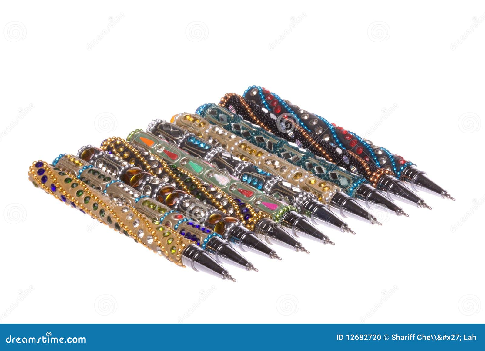 Decorated Pens Macro Isolated Stock Photo - Image of handicraft ...