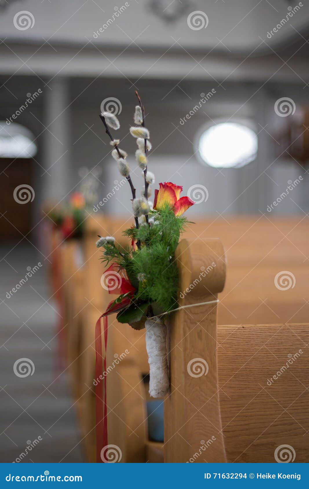Decorated pew stock photo. Image of celebrating, green - 71632294
