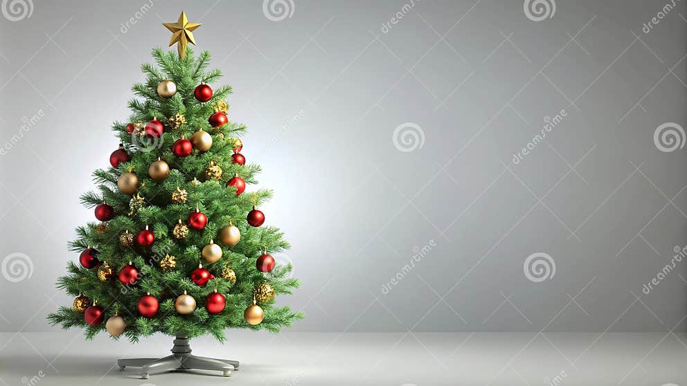 Festive Spirit: Decorated Pine Tree with Alpha Channel for Christmas ...