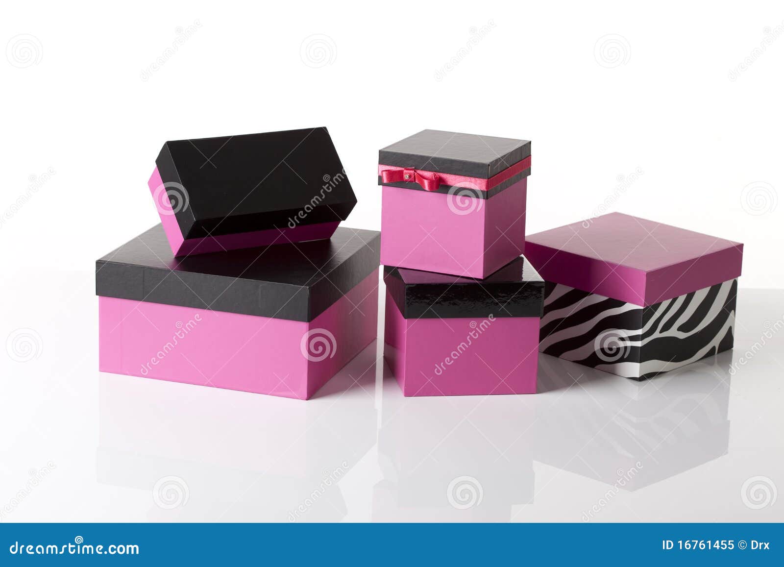 Decorated pink boxes stock image. Image of surprise, background - 16761455