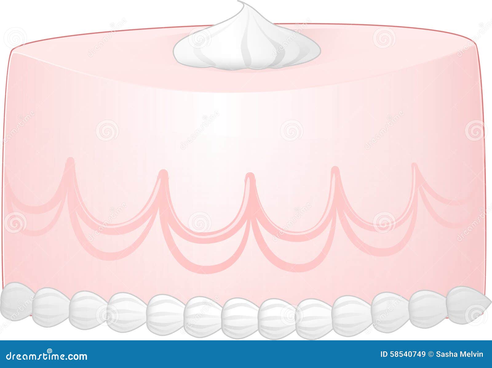 Decorated Pink Cake stock illustration. Illustration of decorated ...