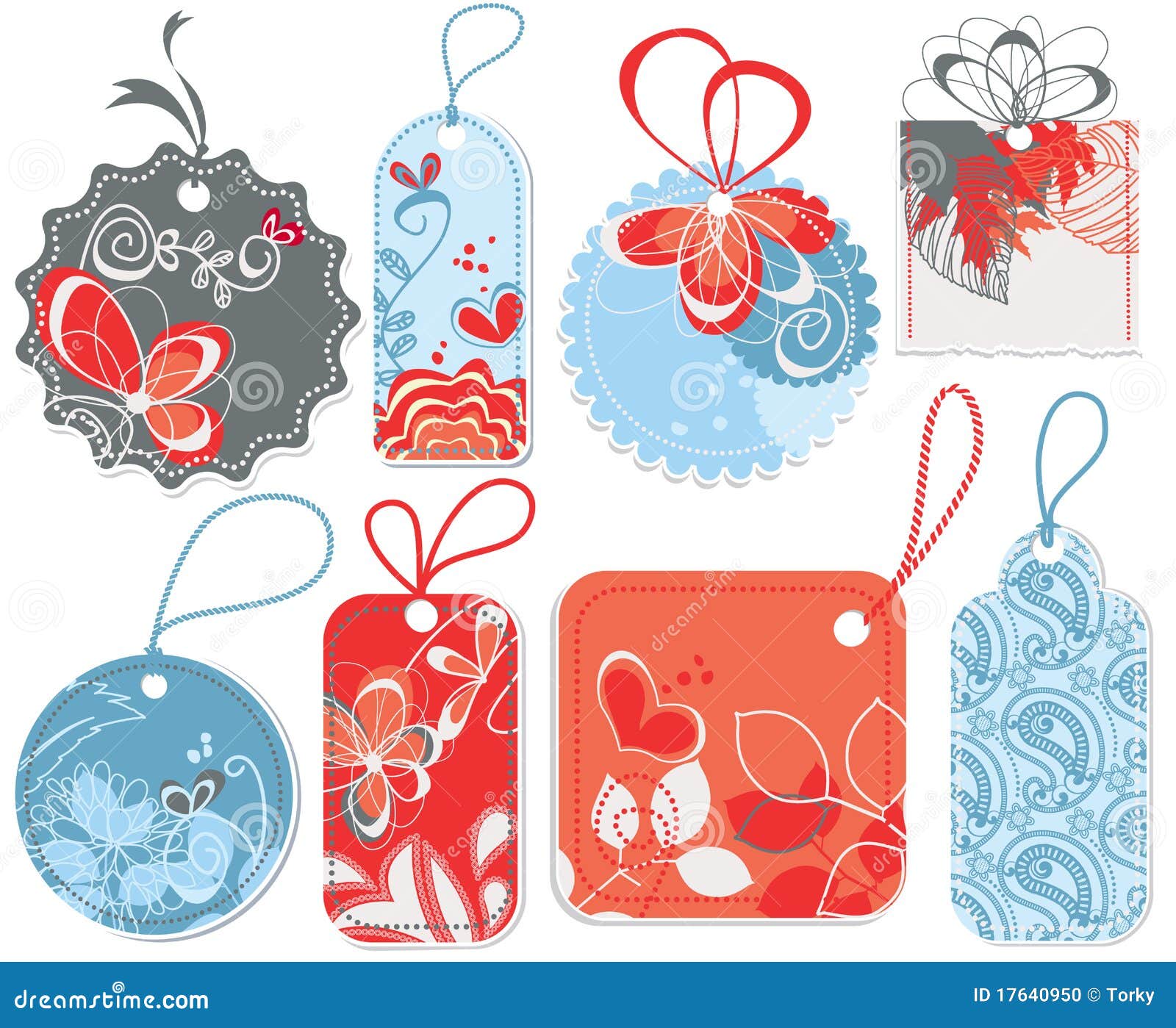 Decorated price tags stock vector. Illustration of decor - 17640950