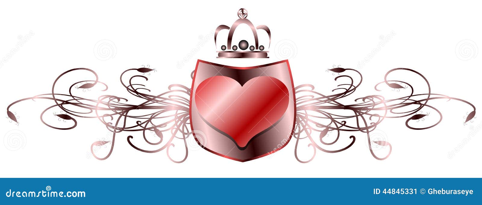 Decorated Shield with Heart Stock Image - Illustration of geometrical ...