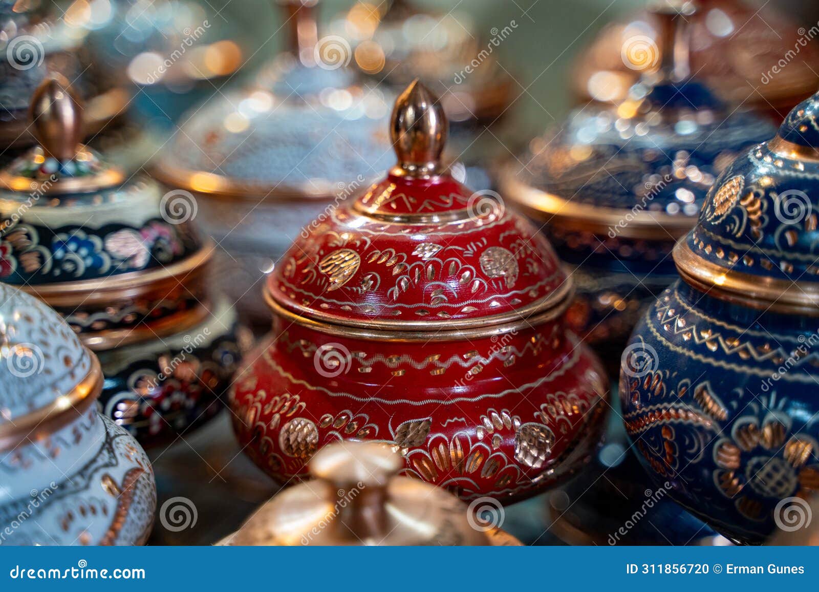 Decorated Souvenirs in a Traditional Turkish Bazaar Stock Photo - Image ...