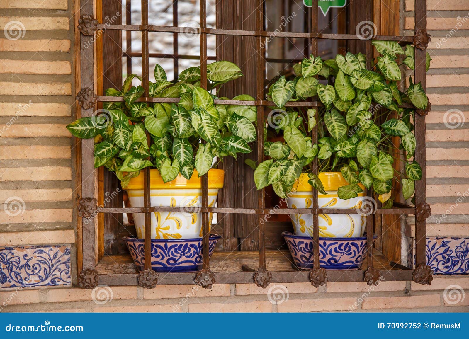 Decorated Spanish Window. stock photo. Image of unique - 70992752