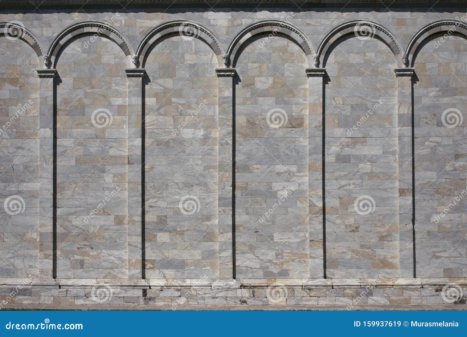 Classical Wall with Columns and Arches. Vintage Arcade Background ...