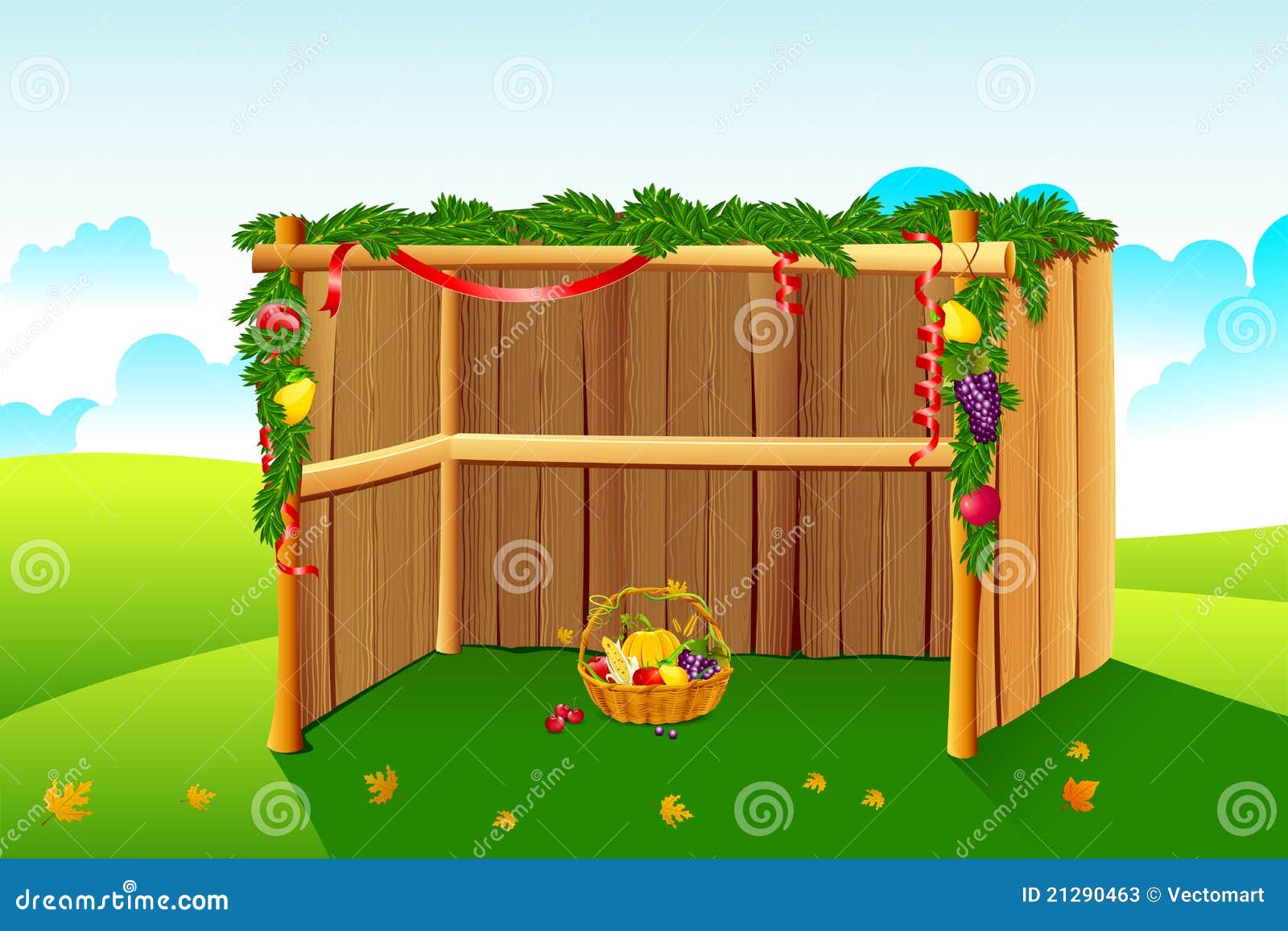 Decorated Sukkah stock vector. Illustration of garden - 21290463