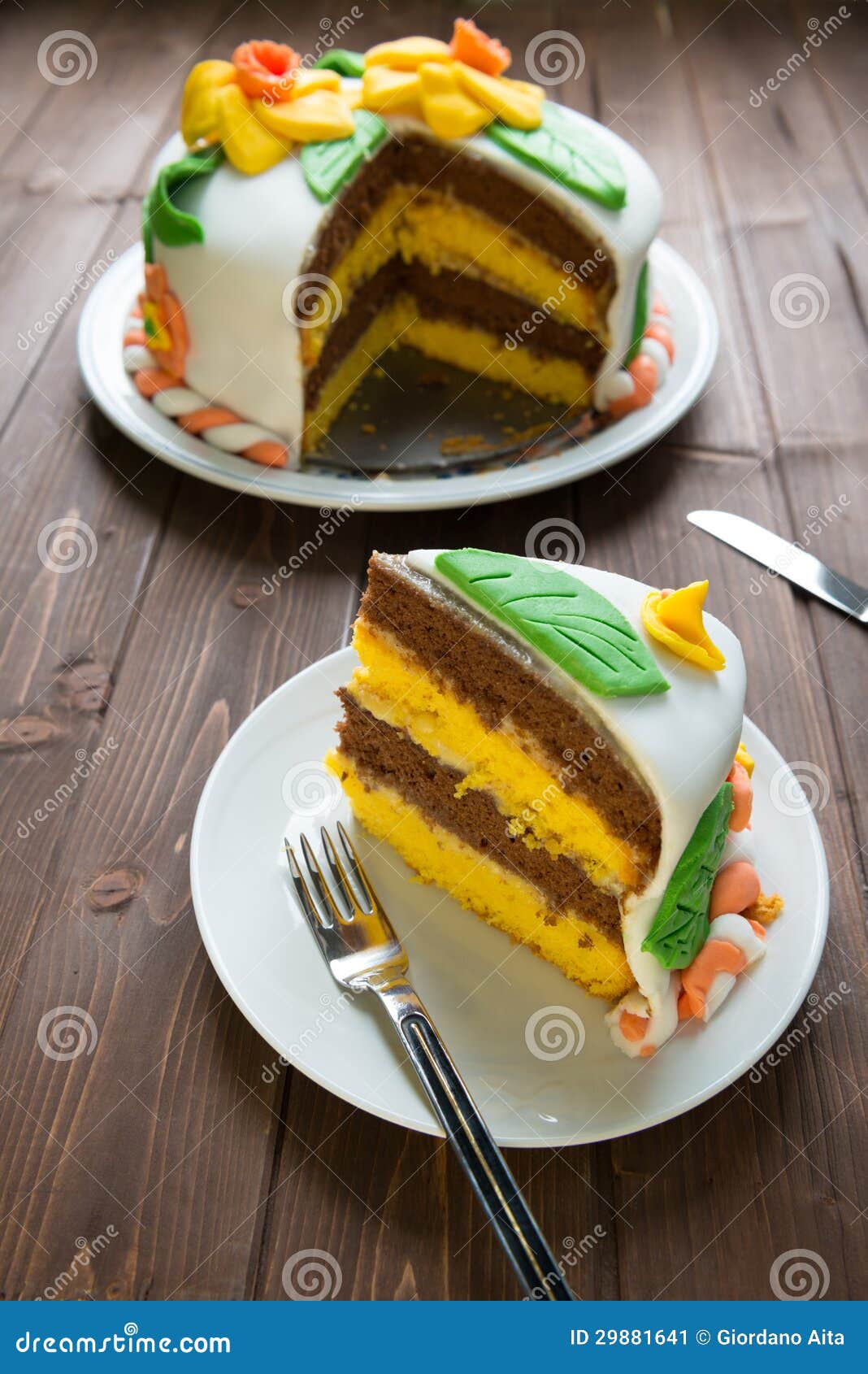 Decorated layer cake stock image. Image of nutrition - 29881641