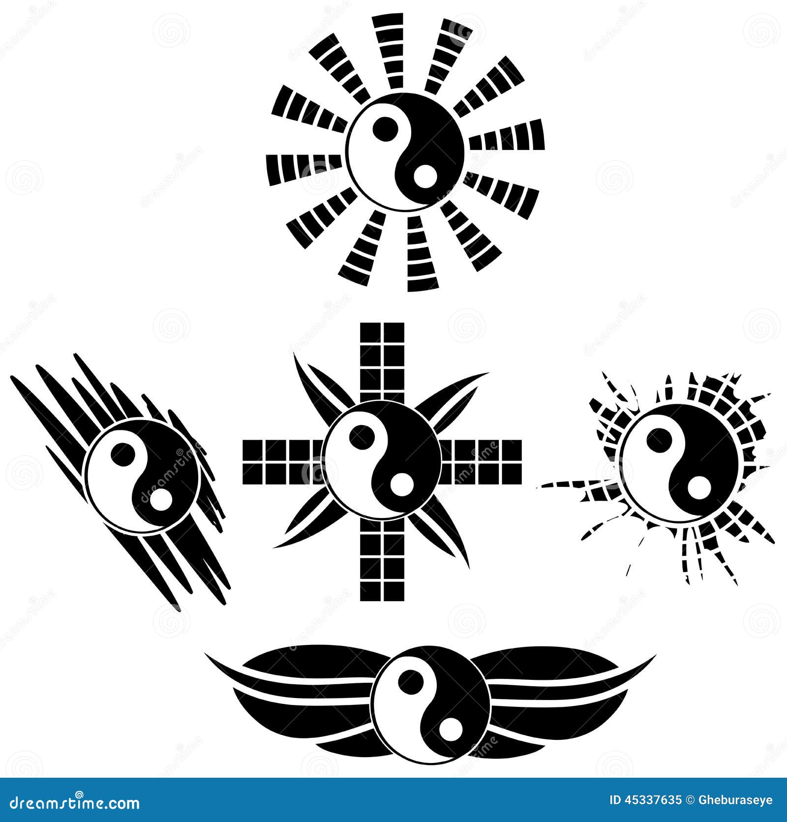 Decorated tao isolated stock illustration. Illustration of colorful ...