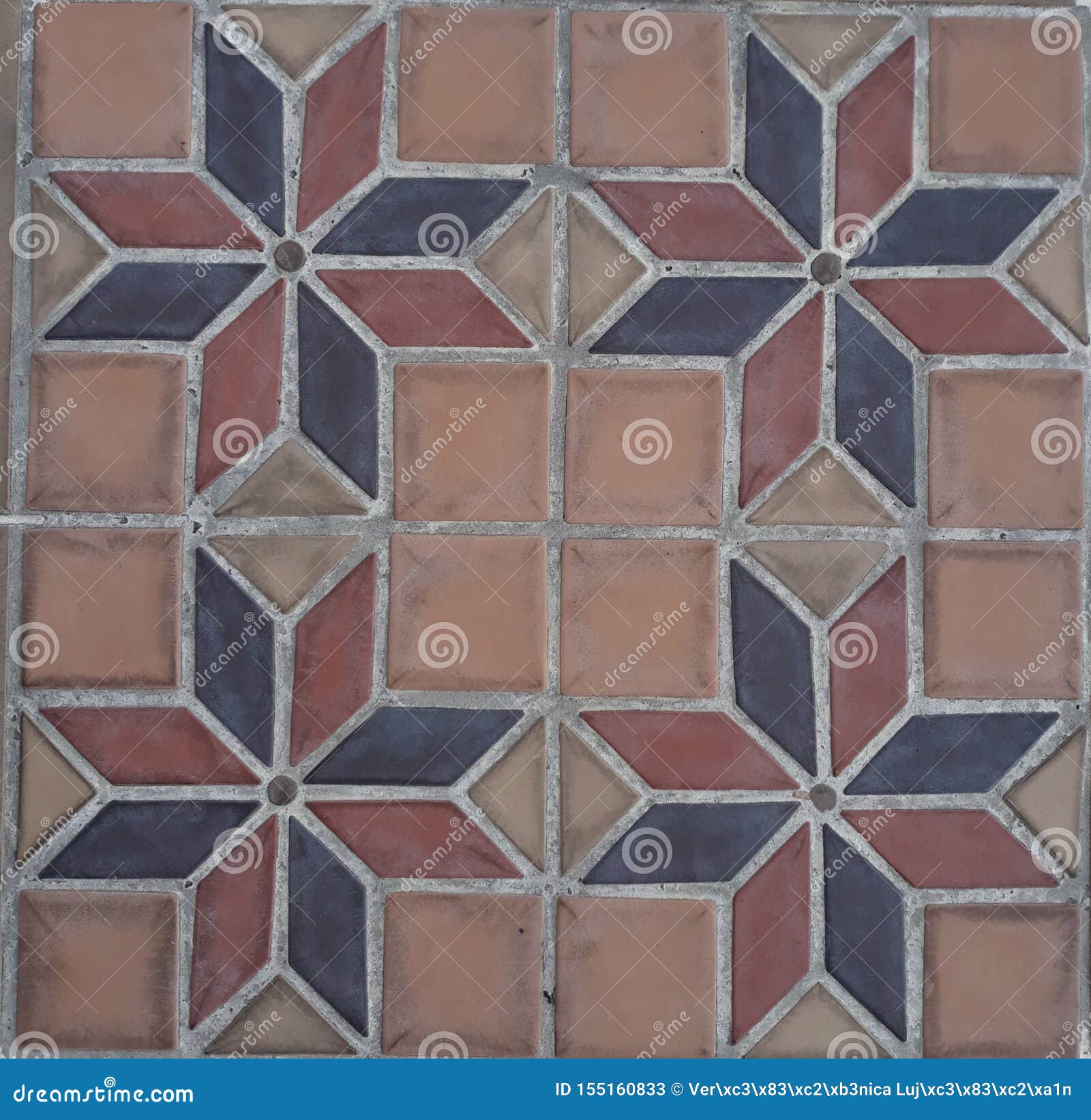 Decorated Tile with Squares Stock Image - Image of decorated, squares ...