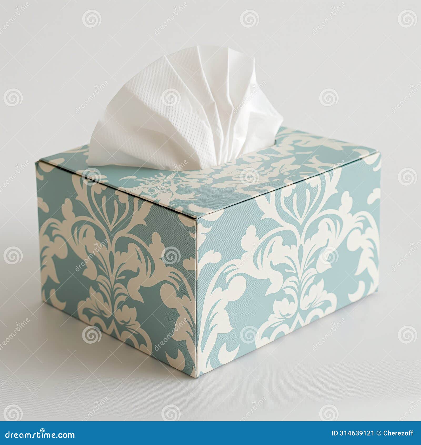 Elegant Tissue Box on White Background Stock Image - Image of item ...