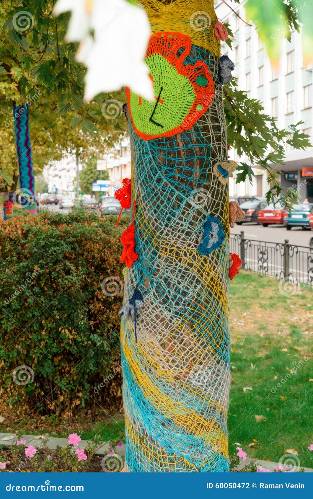 Decorated tree trunks stock photo. Image of summer, trunk - 60050472