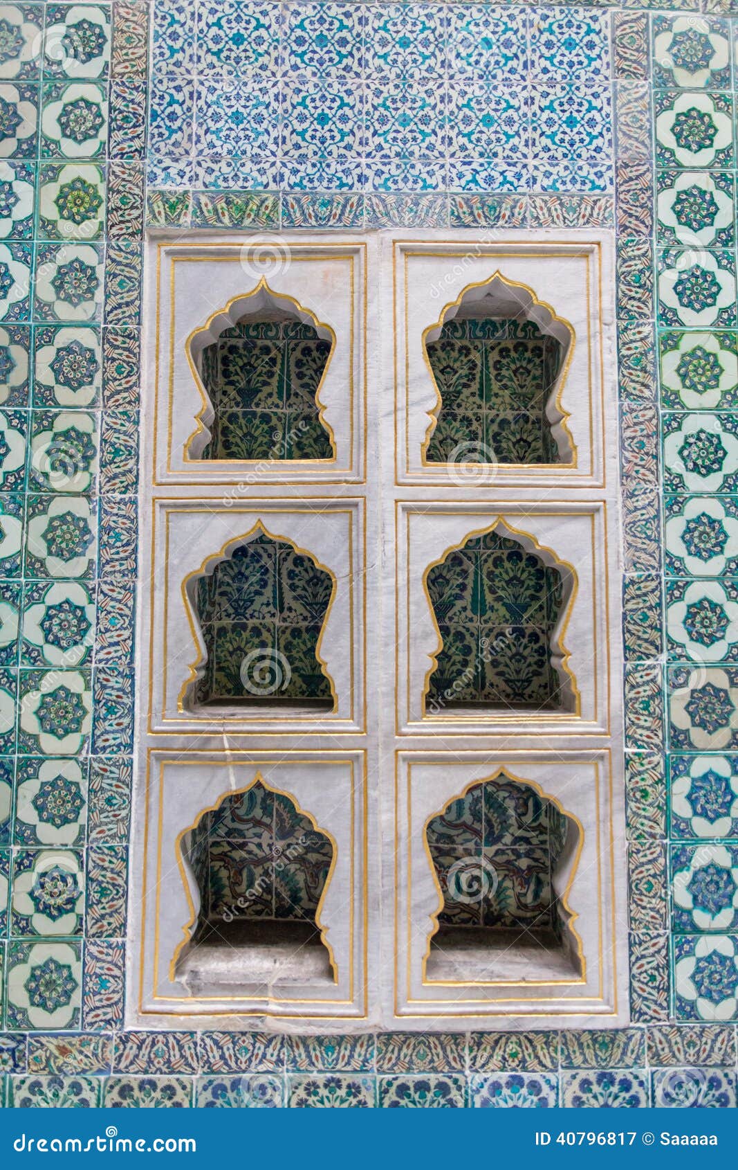 Decorated Wall in Topkapi Palace Stock Image - Image of culture, color ...